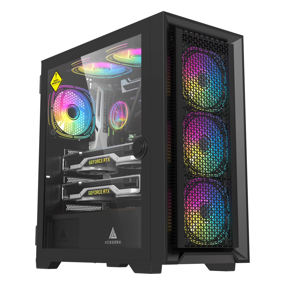 Tempest A370 ATX 4xARGB Fans case - Black